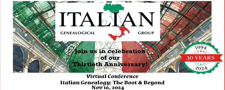 Italian Genealogical Group Virtual Conference Event Website
